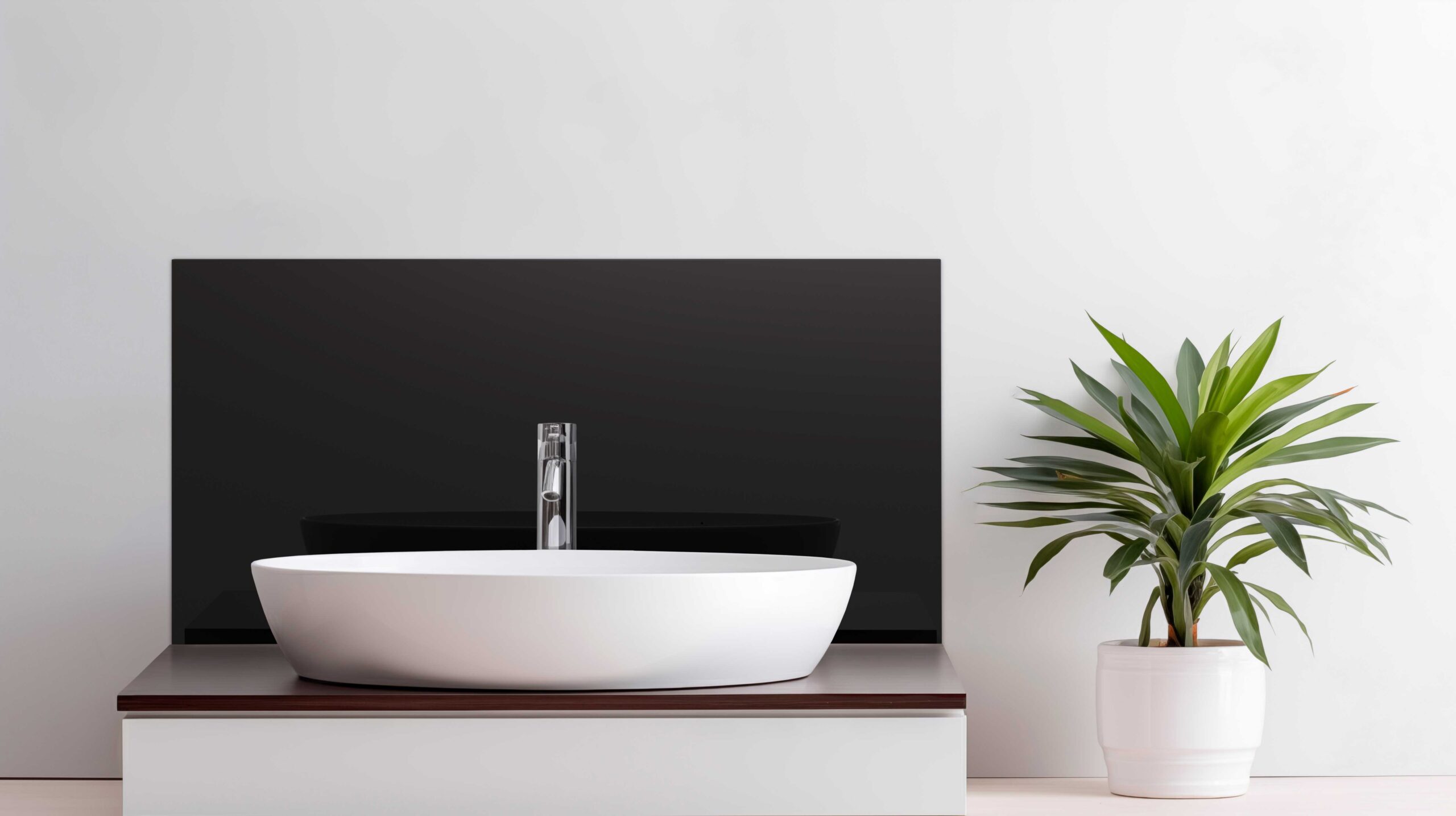 Painted Glass Basin Splashbacks - Printed Splashback